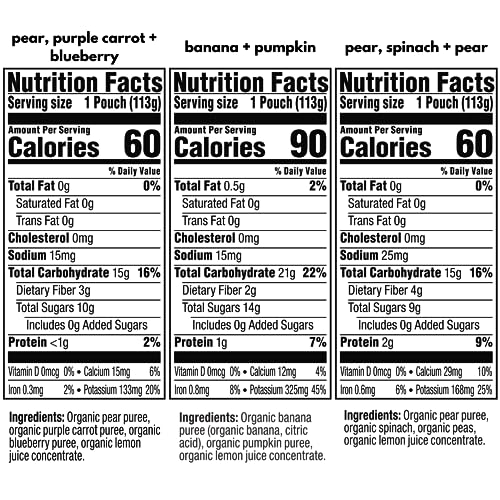 Plum Organics | Stage 2 | Organic Baby Food Meals [6+ Months] | Fruit & Veggie Variety Pack | 3.5 Ounce Pouch (Pack Of 18)