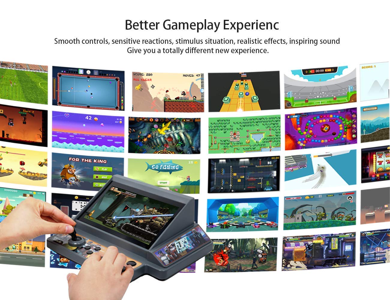 Laptop Arcade Player Counter-top Game Console Retro Home Arcade Mini Arcade Machine 100+ Built-in MAME Arcade Games 7” HD Screen TF Card Supported Favorite for Kids and Adults