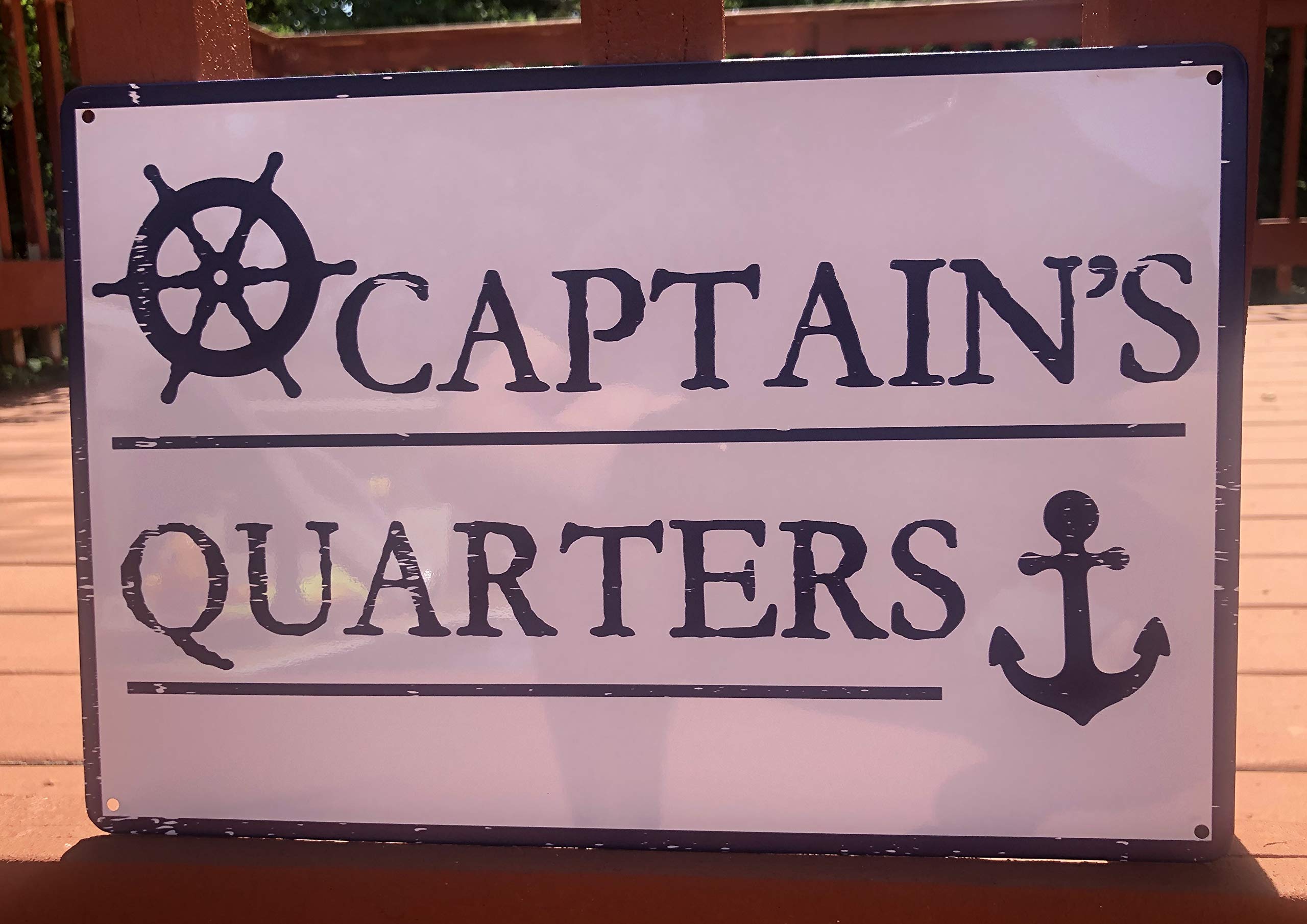 Captain's Quarters 12" x 8" Tin Maritime Boat House Sign