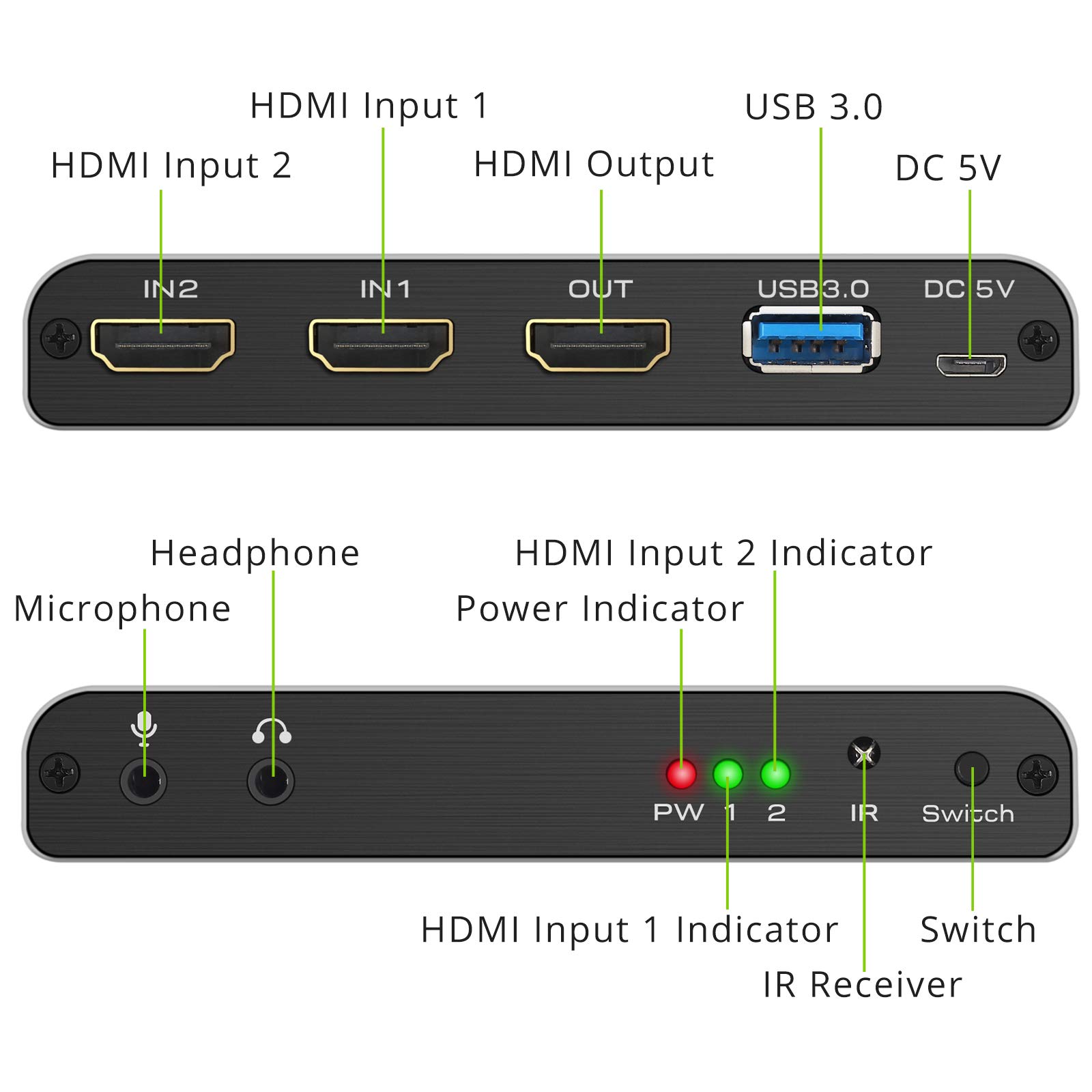 Capture Card,USB 3.0 HDMI Game Capture Card with Remote LiNKFOR HDMI to USB 3.0 Live Video Capture with HDMI Loop-Out with Microphone Input and Audio Output Support 1080P Windows 7 8 10 Linux Mac OS