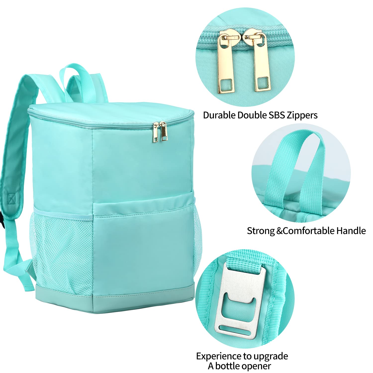 Cooler Backpack Women Mint Green Leak Proof Backpack Cooler Bags Lightweight Soft Lunch Backpack with Cooler Compartment,Wine Cooler for Hiking Camping,24 cans……