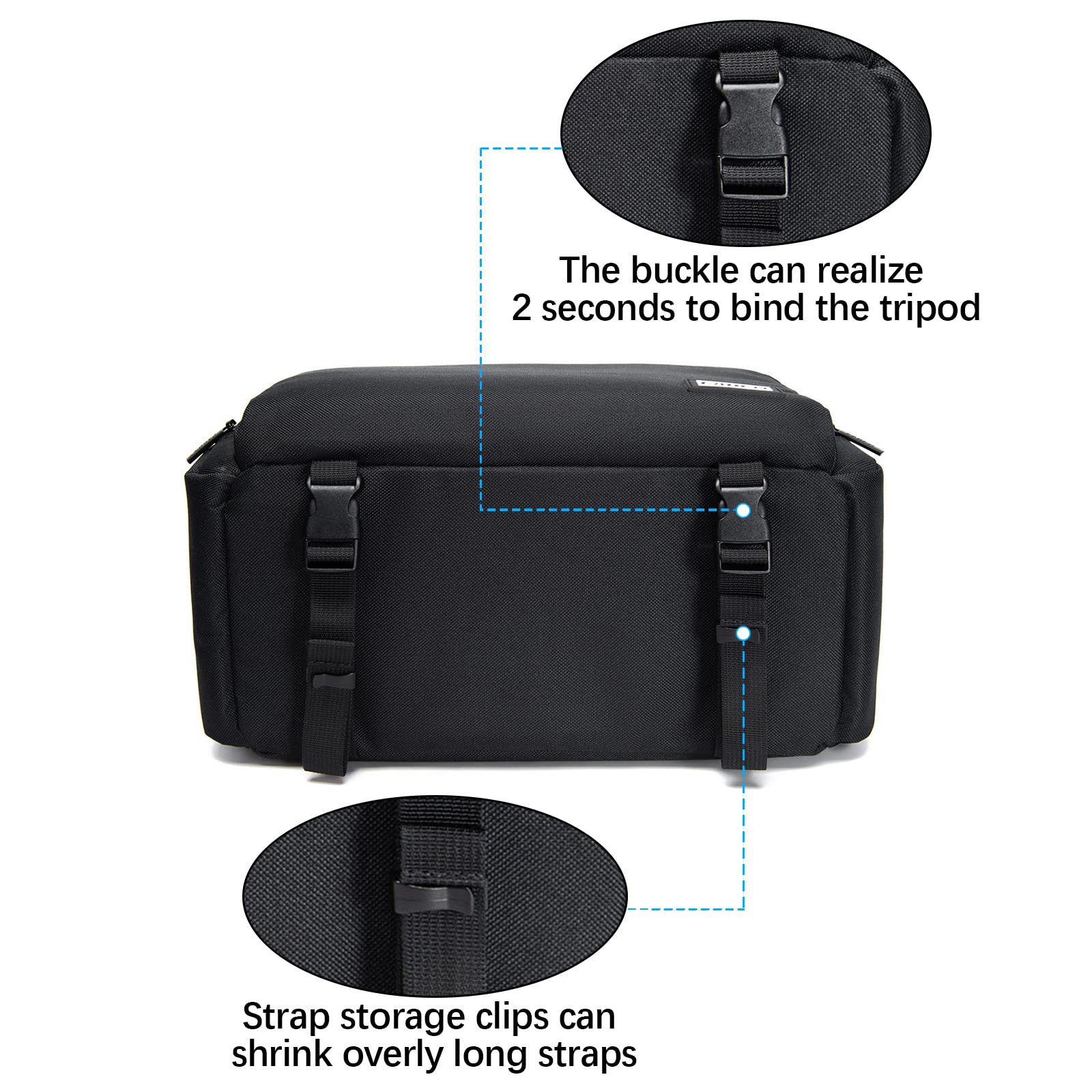 CADeN Compact Camera Shoulder Crossbody Bag Case Compatible for Nikon, Canon, Sony SLR/DSLR Mirrorless Cameras and Lenses Waterproof (1.0 L, Black)