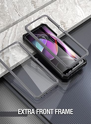 Poetic Guardian Case for Motorola Moto G 5G 6.5" (2022), [6FT Mil-Grade Drop Tested] Full-Body Hybrid Shockproof Bumper Cover with Built-in Screen Protector, Black/Clear