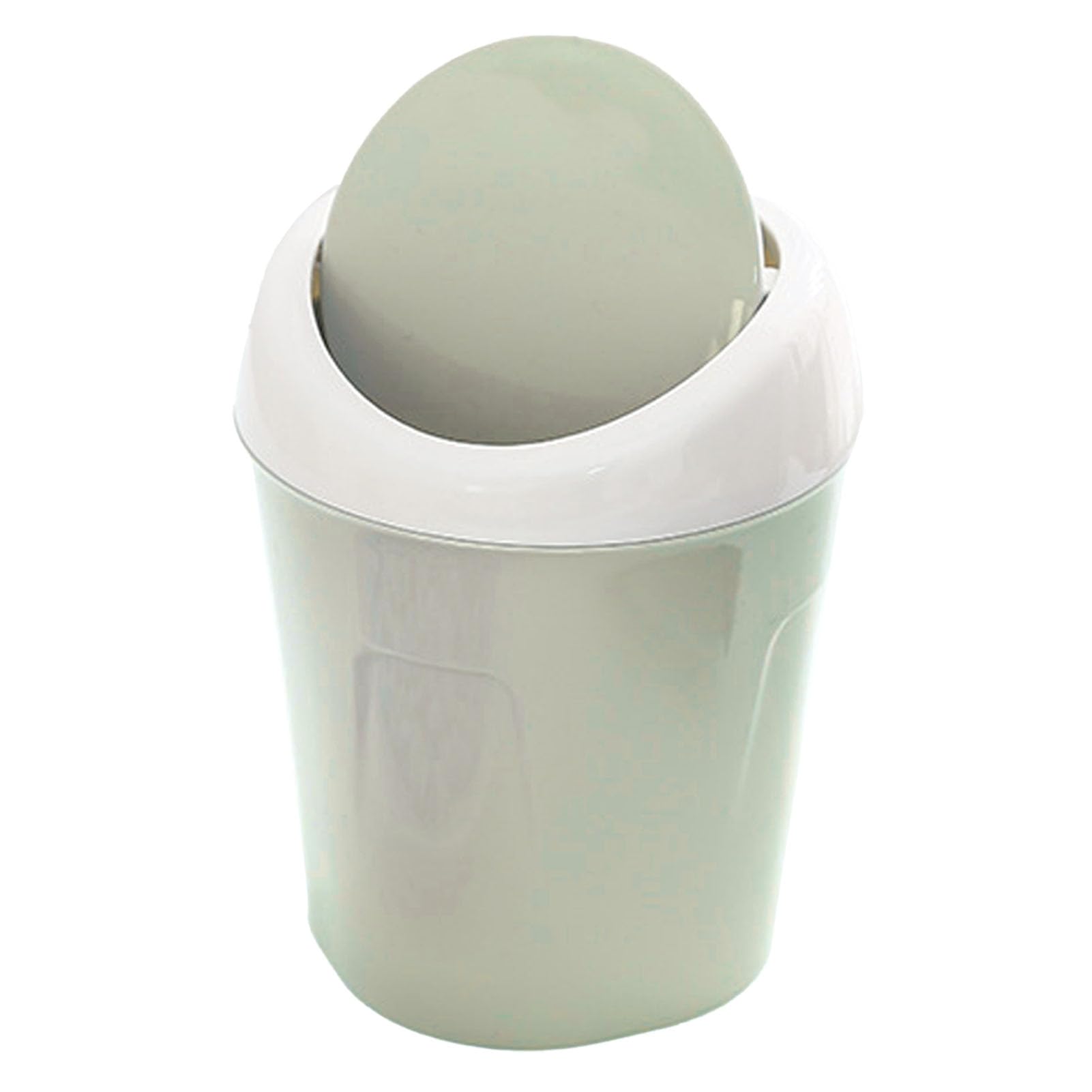 Desktop Trash Can Small Mini Plastic Table Garbage Bin with Swing Lid for Living Room Coffee Table Space Saving (Green)