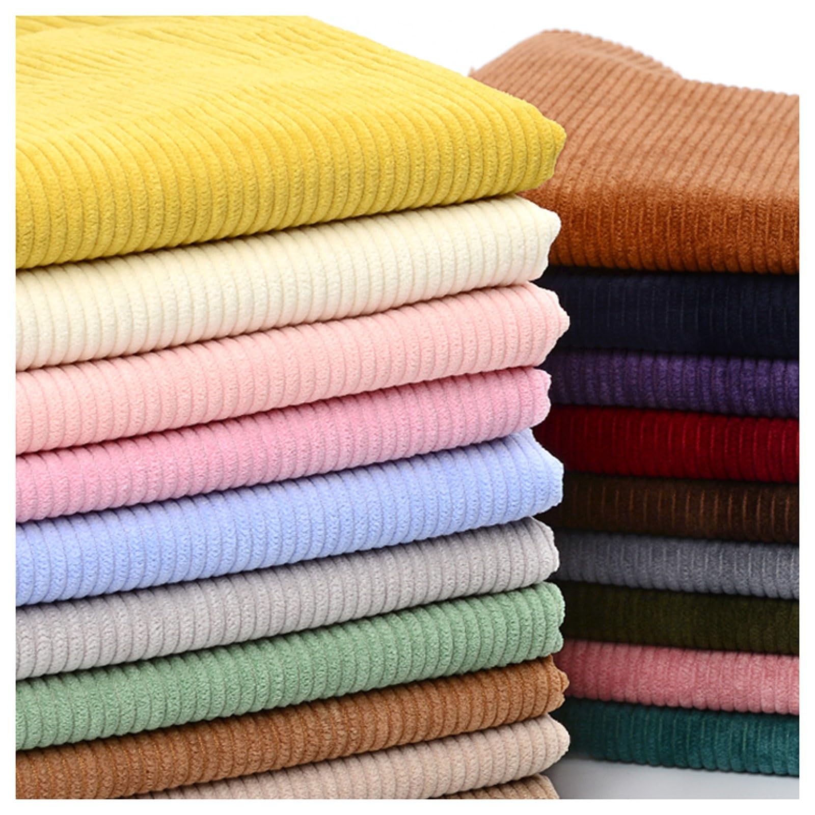 Corduroy Fabric Solid Color Thick DIY Sewing Crafts Materials, Ribbed Fabric, Perfect for Sewing, Crafting, Home Decor Projects, Coat, Shirt, Dress, Pants, Costume, Sofa, 50x155cm (Color : Camel-Colo