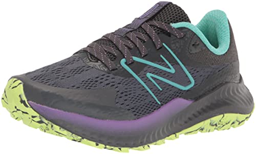 New Balance Women's DynaSoft Nitrel V5 Trail Running Shoe, Magnet/Cyber Jade/Electric Purple, 9.5