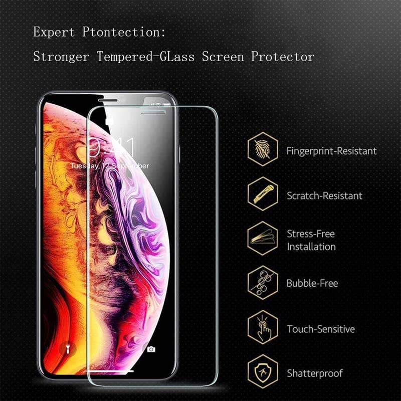 HGJTF Phone Case for Wiko Voix/U616AT (6.50") with [2 X Tempered Glass Screen Protector], Ultra-Thin Soft Silicone Bumper Shell Shockproof TPU Black Cover for Wiko Voix/U616AT - Hearts