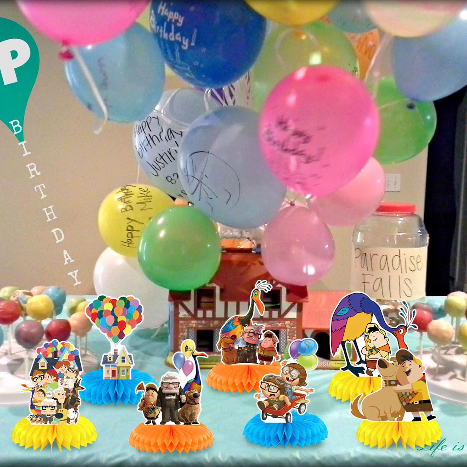 Generic 8PCS ππ πΌππ πππππ Birthday Party Decorations Honeycomb Centerpiece, Cartoon Game Theme 3D Double Sided Party Table Decorations for Birthday Baby Shower Decorations ο»Ώ