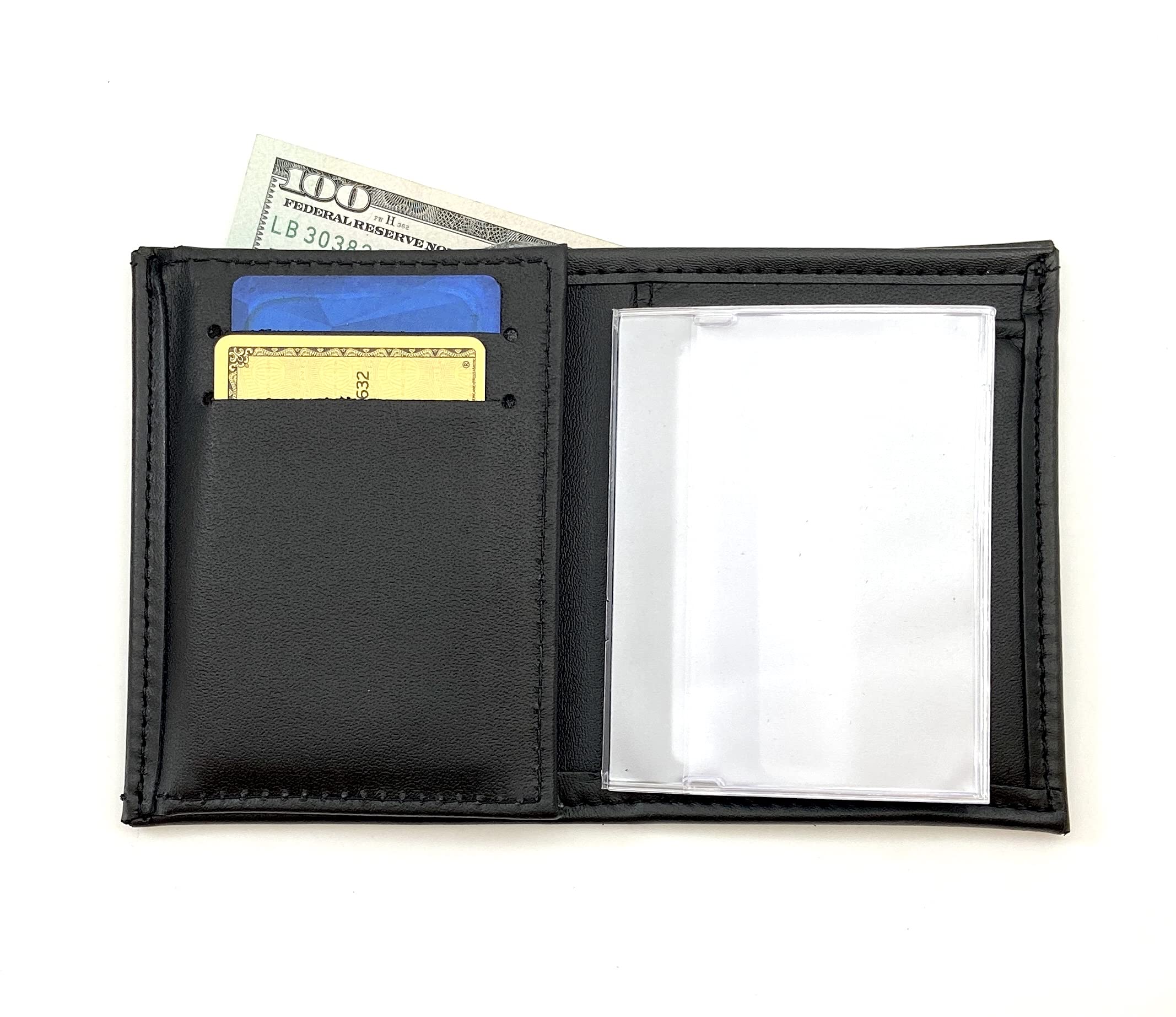 Perfect Fit Shield Wallets 7 Point Star Hidden Badge Wallet Leather Black (Cutout PF-33) Fits for Blackinton B447 Seven-Point Star