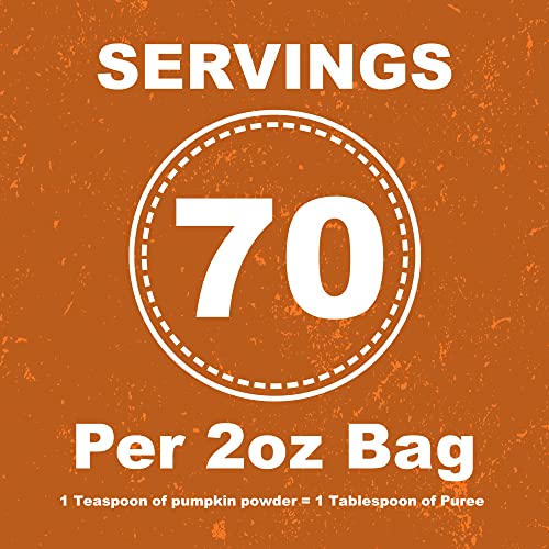 Whole Life Pet Pumpkin Powder for Dogs and Cats. Firms Stool, Relieves Diarrhea. Mix with Water for Instant Puree. No Mess or Waste from Cans. Human Grade Quality