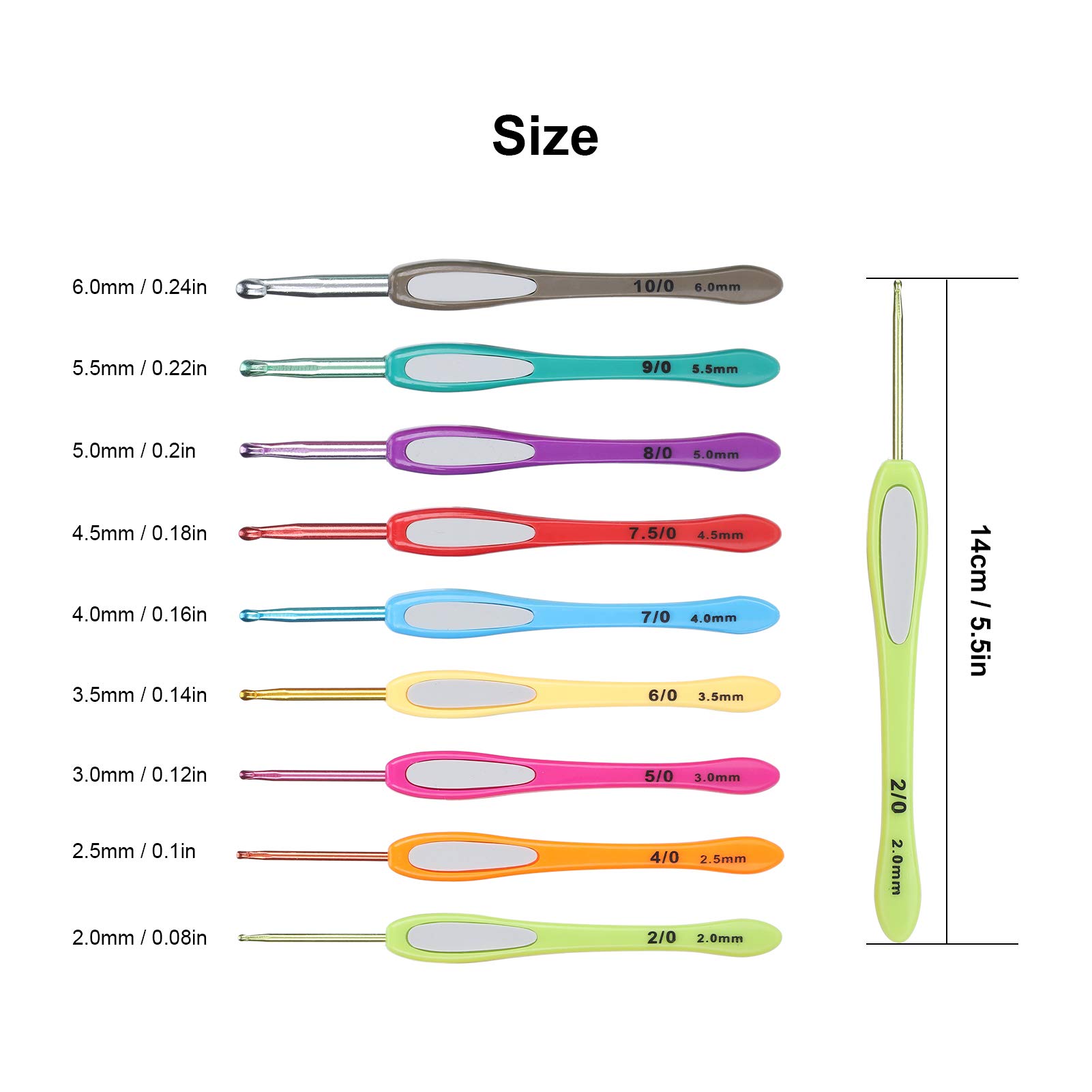 BTER Crochet Hooks, Knitting Needles Kit 9Pcs Crochet Hook Set Crochet Needles Crochet Kit, for Yarn Sewing Knitting Craft