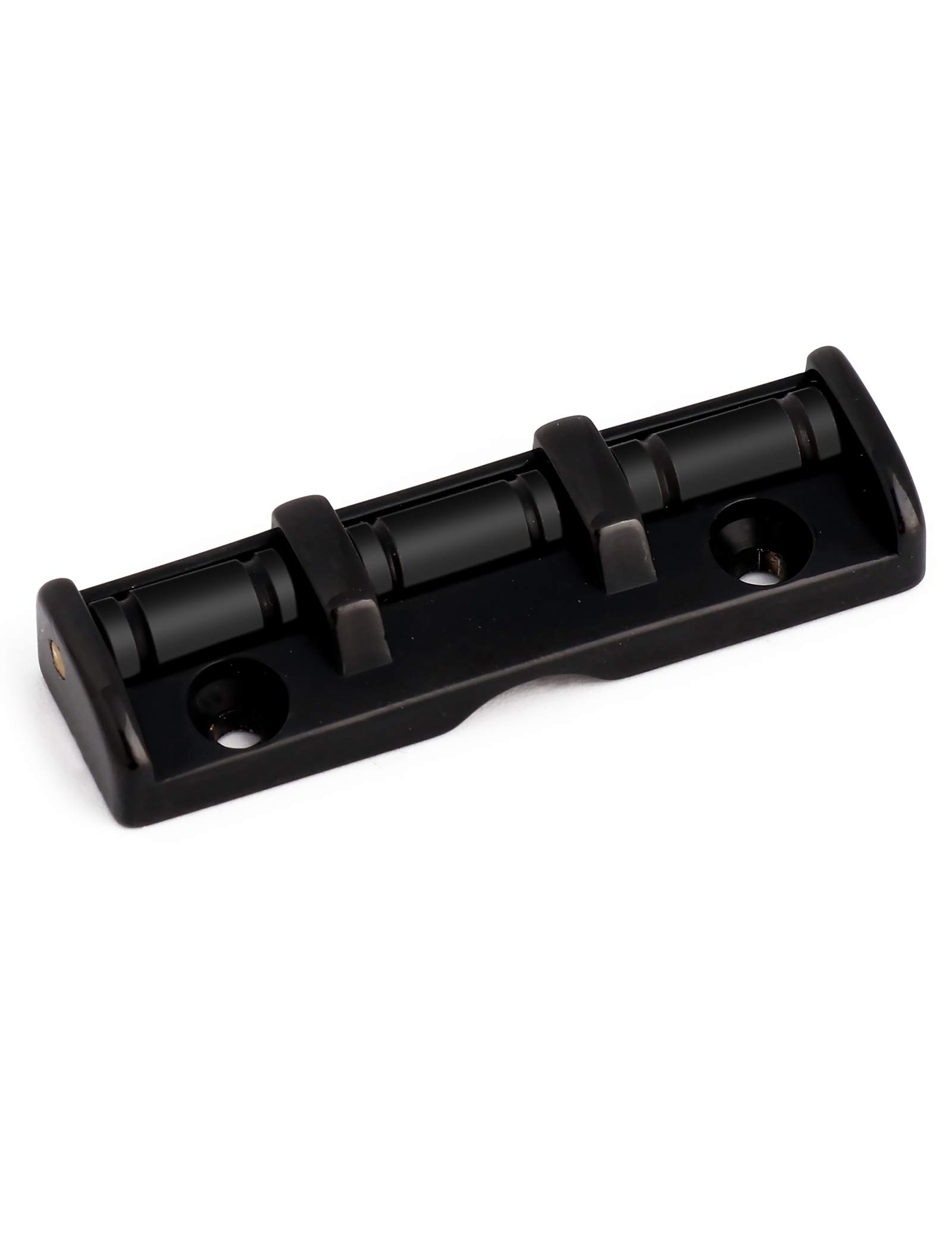Holmer 6 String Metal Guitar Roller Nut 3 Saddles with Screws Compatible with Strat or Tele Electric Guitar Black.