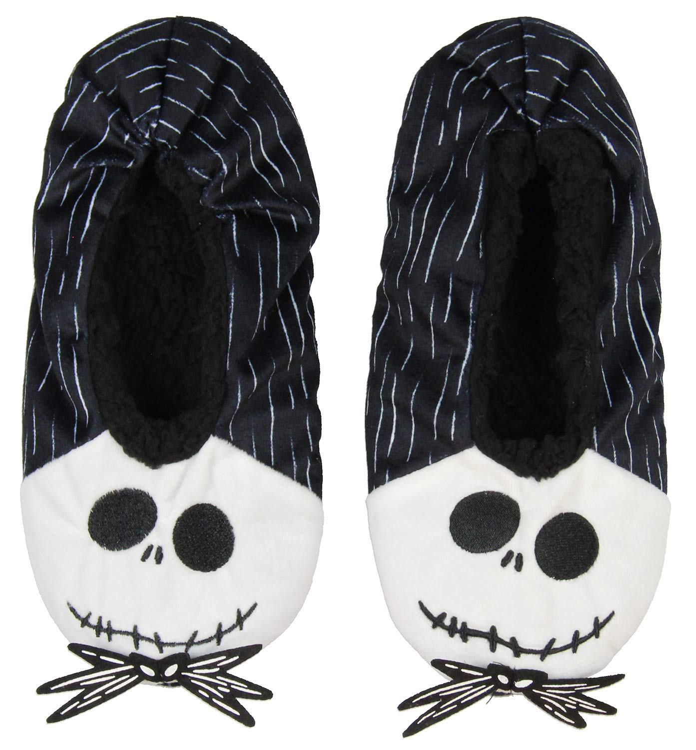 Bioworld The Nightmare Before Christmas Slippers Jack Skellington Character Slipper Socks with No-Slip Sole For Women Men (Medium)