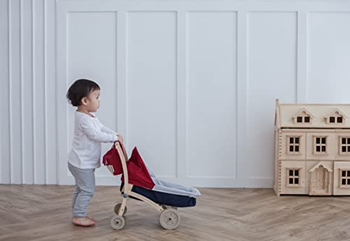 PlanToys Baby Doll Feeding Playset (3499) | Sustainably Made from Rubberwood and Non-Toxic Paints and Dyes