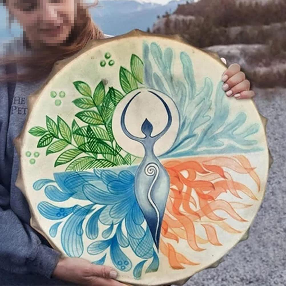 BTSEURY Shaman Drum Siberian Drum Spirit Music Handmade Shamanic Drum with Drum Stick Home Decor