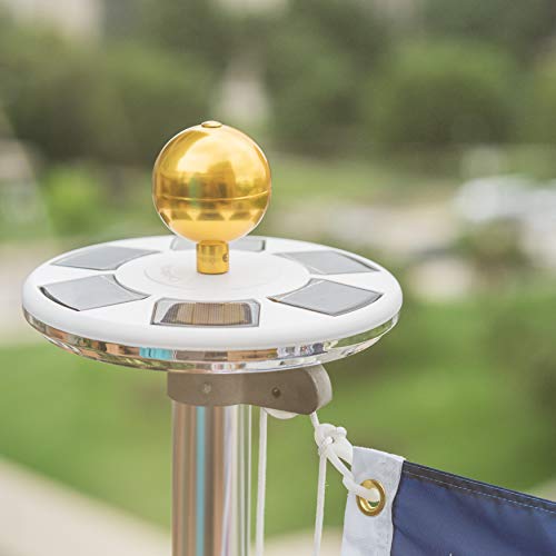 Deneve Flag Pole Silver Pulley Truck to Display Flag - Fits Top 2 inch Flag Pole Kit with Solar Light - Designed to Hold Maximum 5/16" Rope Pulley - Flag Pole Replacement Parts