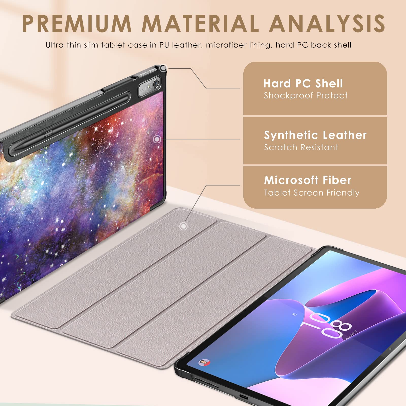 DETUOSI Slim Smart Case for Lenovo Tab P11 Pro 2nd Gen 11.2" 2022 (TB-132FU/ TB-138FC),【Auto Sleep/Wake】 Ultra Thin Folio Leather Protective Book Cover Hard Back Shell+Tri-fold Magnetic Stand/Closure