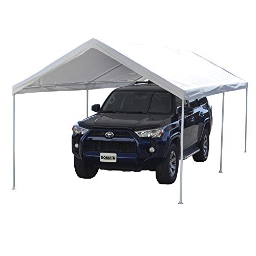 Caravan Canopy D2C20011 Domain Shelters Pro 200 10' x 20' Carport, Upgraded Version, White
