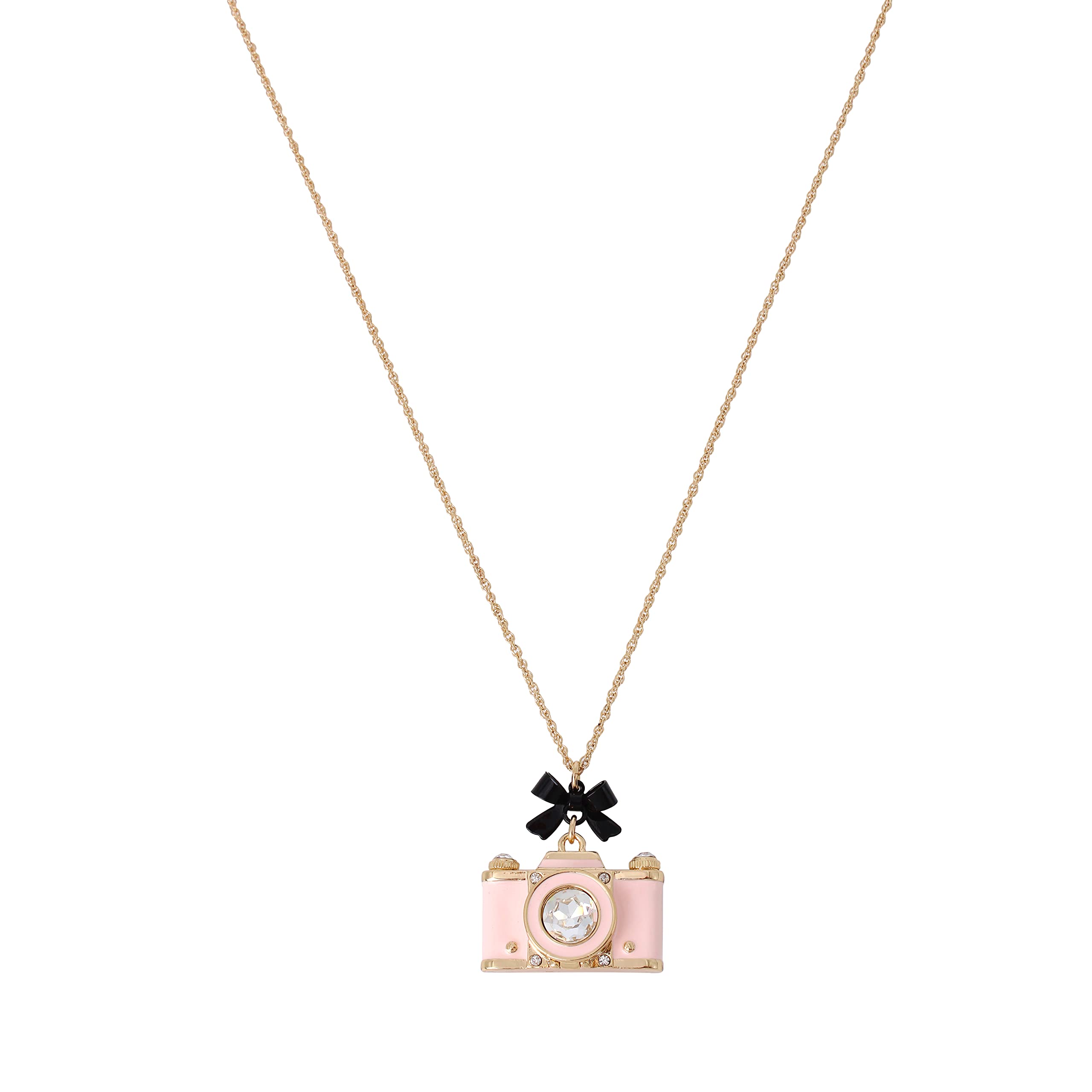Betsey Johnson Camera Pendant Slider Necklace