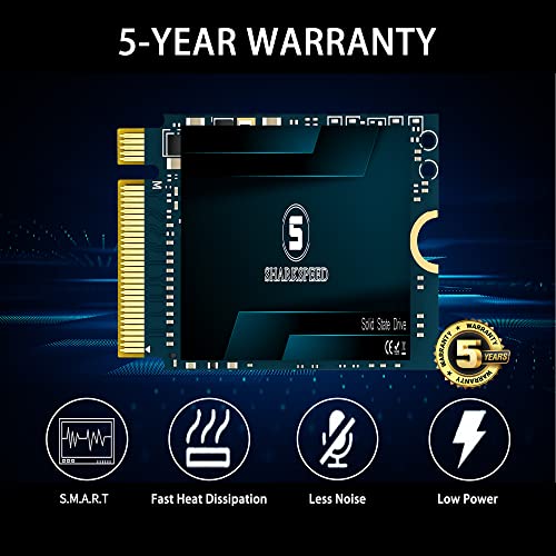 M.2 2230 SSD 256GB SSHARKSPEED NVMe PCIe Gen3.0X4 Internal Solid State Drive, Compatible with Steam Deck,Microsoft Surface pro 7/pro 8+/pro X/laptop3/laptop4/laptop Go, Ultrabook(256GB, 2230 Gen3.0)