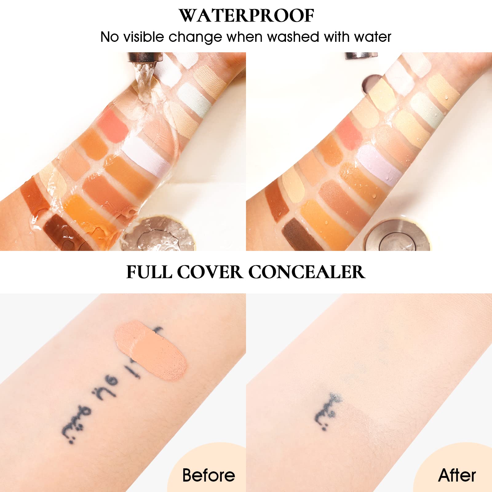 Contour Concealer Cream Makeup Palette Kit, Face Contour Cream Foundation,Full Coverage Concealer Palette, Facial Camouflage Contour Pallet with True Complexion High Pigmented Waterproof