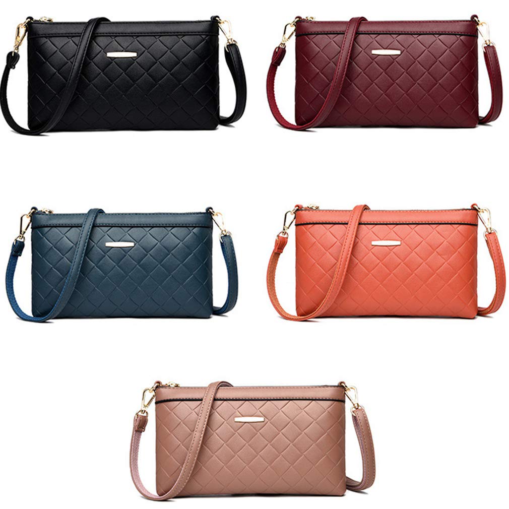 Sunshinejing Small Crossbody Bag for Women Leather Shoulder Bag Lightweight Cell Phone Wallet Wristlet Purse (Burgundy)