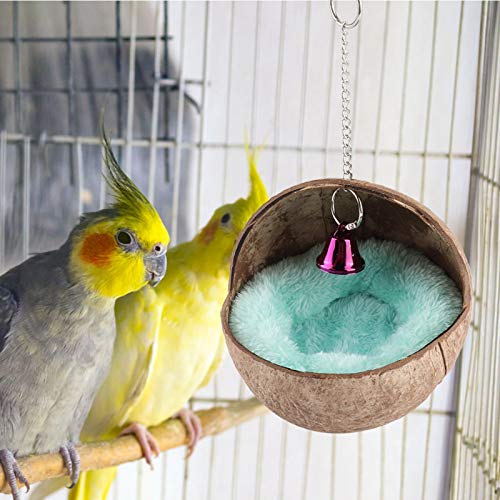 Bird Nest Natural Coconut Husk Bird Nest House Breeding Nest Bed Cage Hatching Nest with Mat