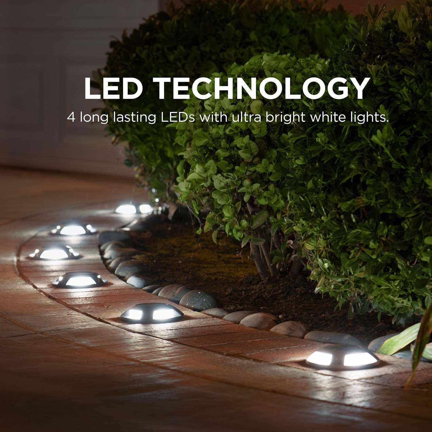 Home Zone Security Deck & Stair Solar Light Weatherproof No Wiring Silver (8-Set)