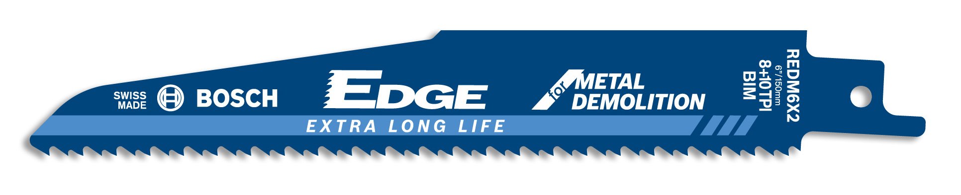 Bosch REDM6X2-25P 6-Inch 8+10 TPI Edge Demo Reciprocating Saw Blades, 25 Pack