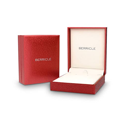 BERRICLE Sterling Silver Cross Cubic Zirconia CZ Milgrain Pendant Necklace for Women, Rhodium Plated
