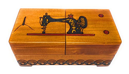 Traditional Handmade Polish Wooden Sewing Keepsake Box