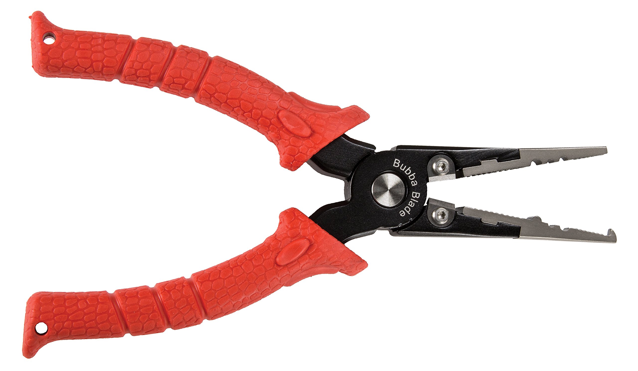 Bubba 6.5 Inch Split Ring Fishing Pliers with Non-Slip Handle, 8Cr13MoV Stainless Steel Jaws, Carbide Cutters, Crimper Tool, Coiled Lanyard and Synthetic Sheath