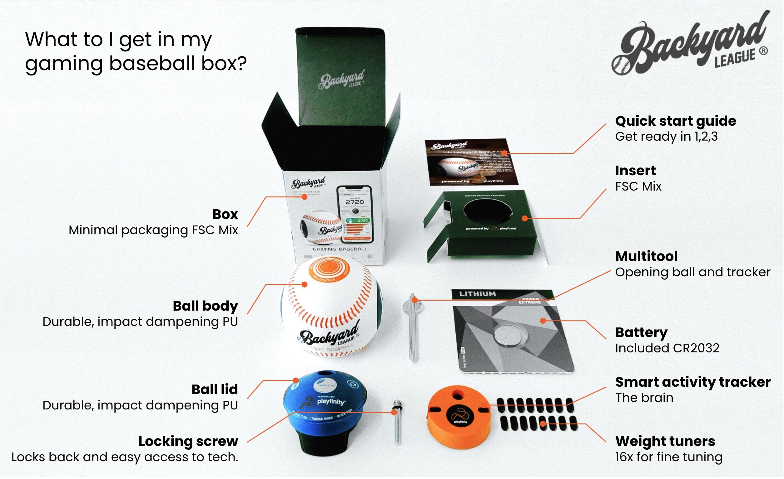 Playfinity Backyard League Gaming Baseball for Kids | Real Baseball with Sensors and App | Play, Train, Analyze and Connect with Others. Measures Throw Power, Glove Movement and More!
