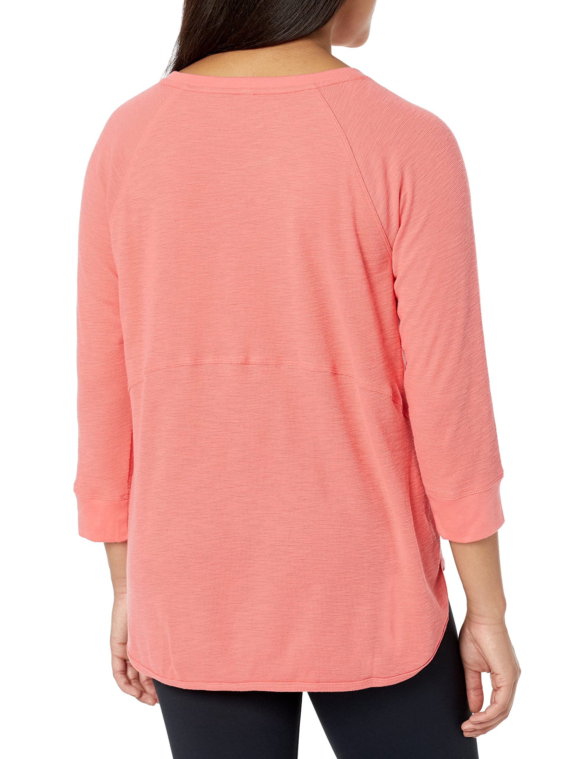 Calvin Klein Performance Women's 3/4 Sleeve Mini Waffle Textured T-Shirt, Radiance, Small