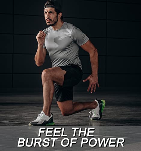 CNRUWE Mens Workout Running Shorts Lightweight Breathable Gym Athletic Shorts 5 inch Inseam Short Men with Zipper Pockets,Black M