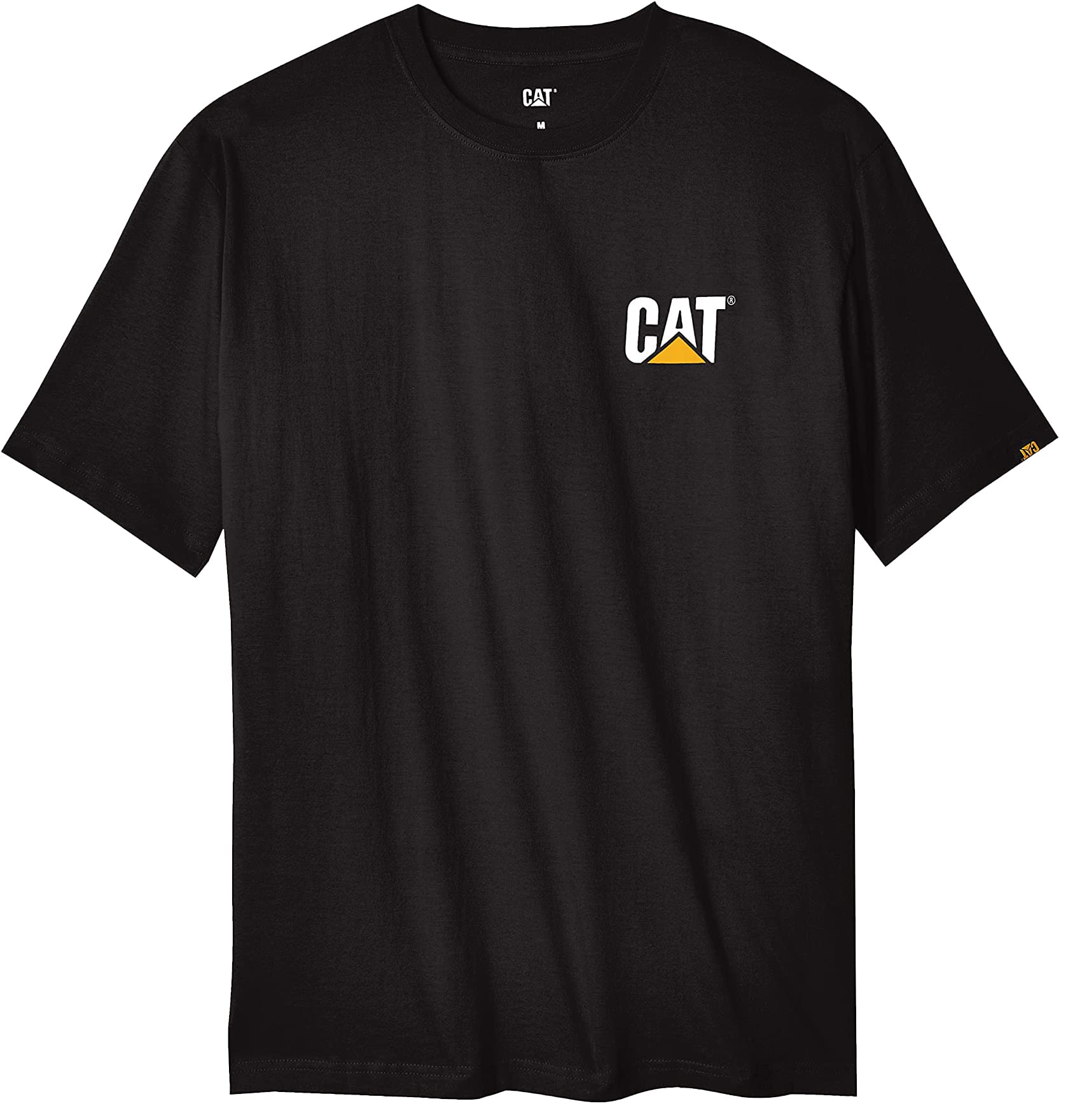 Caterpillar Men's Trademark T-Shirts with Shape-Retention Rib Trim Spandex, Tagless Neck, and CAT Logo on Left Chest, Eclipse Charcoal, X-Large