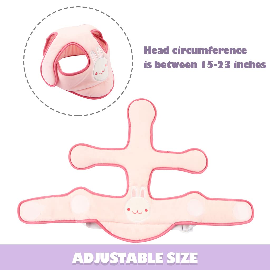 KAKIBLIN Baby Safety Head Support Hat, Infant Breathable Adjustable Safety Protective Cap for Toddlers Learn to Walk, Pink