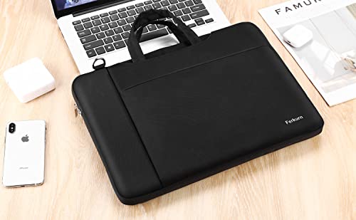 Ferkurn Laptop Bag 17 17.3 inch Women Men Computer Sleeve Case with Shoulder Strap for HP Envy Pavilion/Dell Inspiron/Thinkpad/ASUS TUF Vivobook/MSI/MacBook/Acer,Waterproof Briefcase with Handle,Black