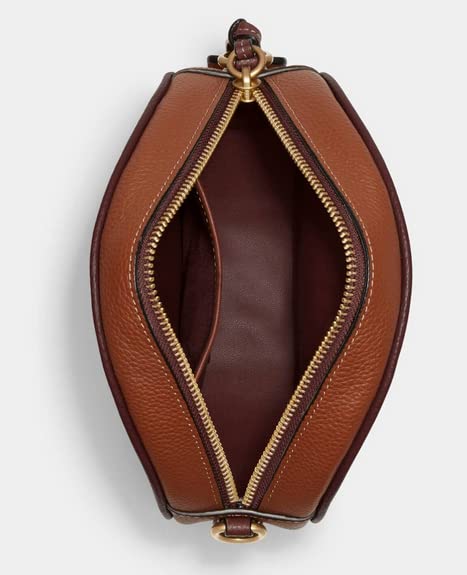 COACH Color-Block Leather Kia Circle Bag (Saddle Multi)