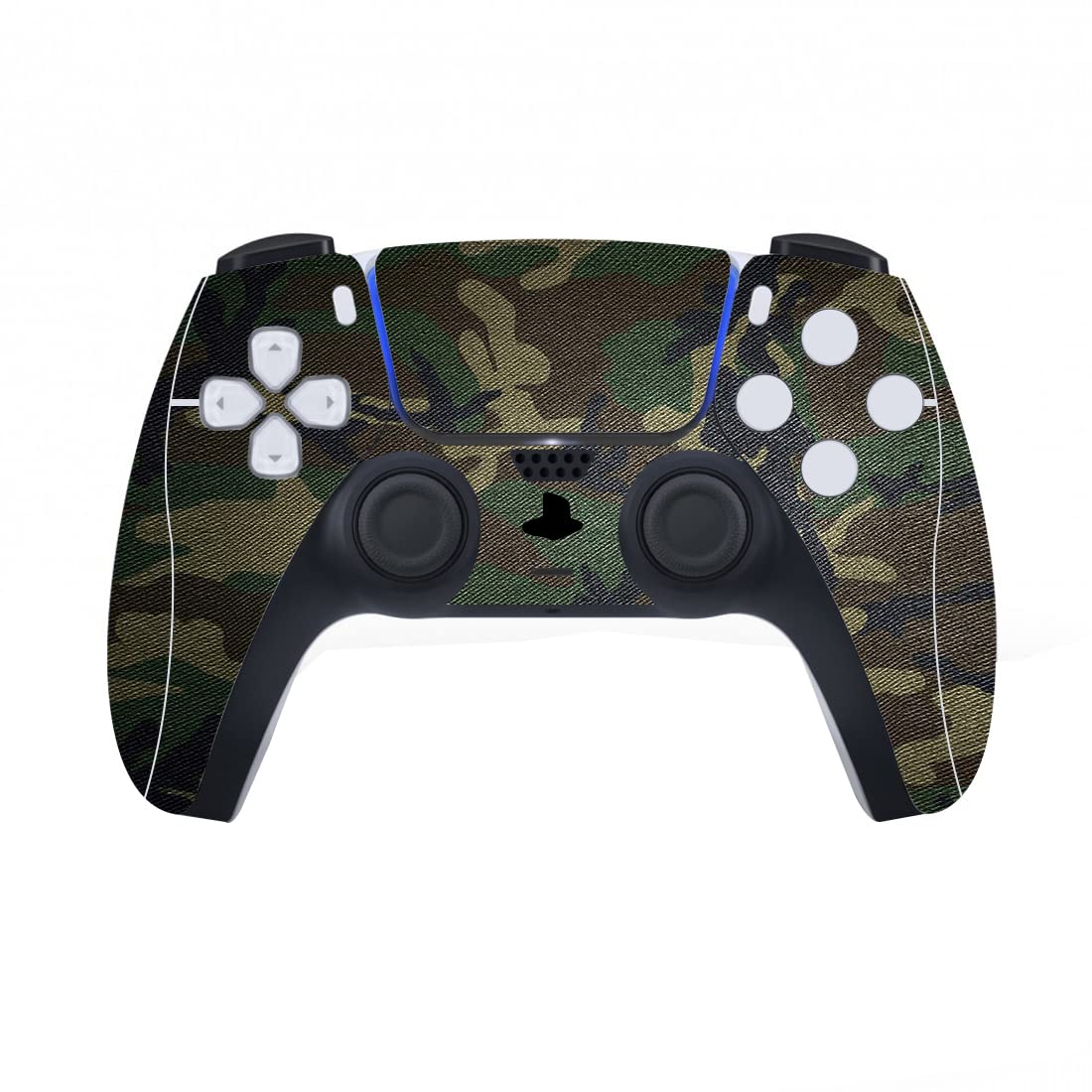 PlayVital Army Green Camouflage Full Set Skin Decal for ps5 Console Disc Edition, Sticker Vinyl Decal Cover for ps5 Controller & Charging Station & Headset & Media Remote