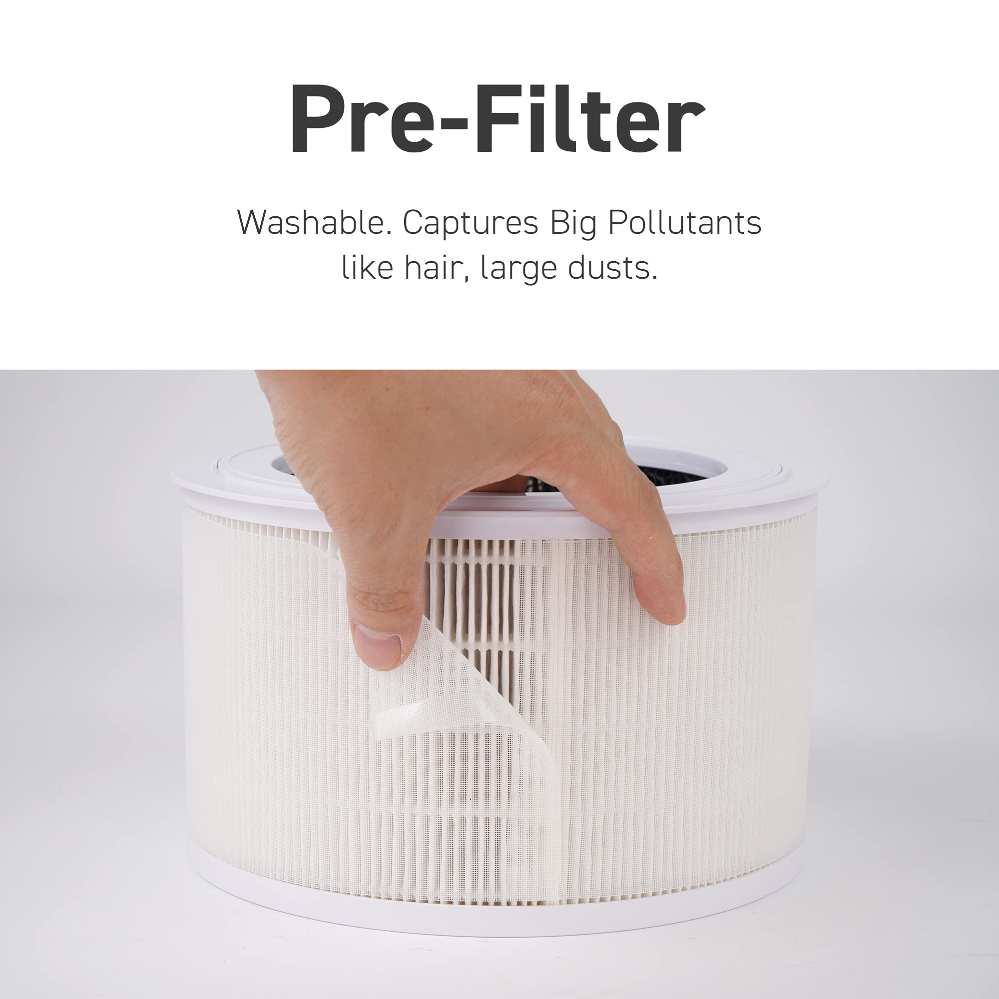 clair Air Purifier Replacement Filter, Three (3) Filter Package, Pre-Filter, CEPA* Embossed H13 True HEPA Filter, Activated Carbon Filter for Deodorization, White