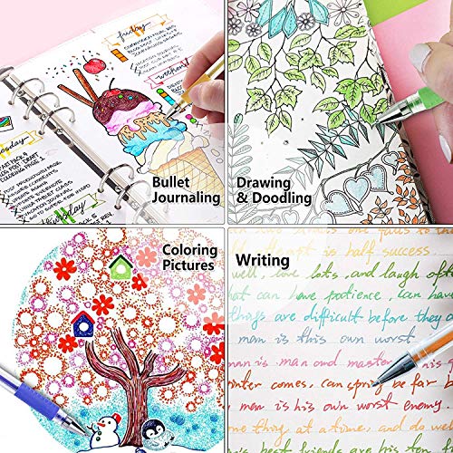 CAISEXILE 24 Coloring Glitter Gel Pens come with 24 Free Matched Refills, Artist Drawing Pens, for Adult Coloring Sketching Doodling Writing