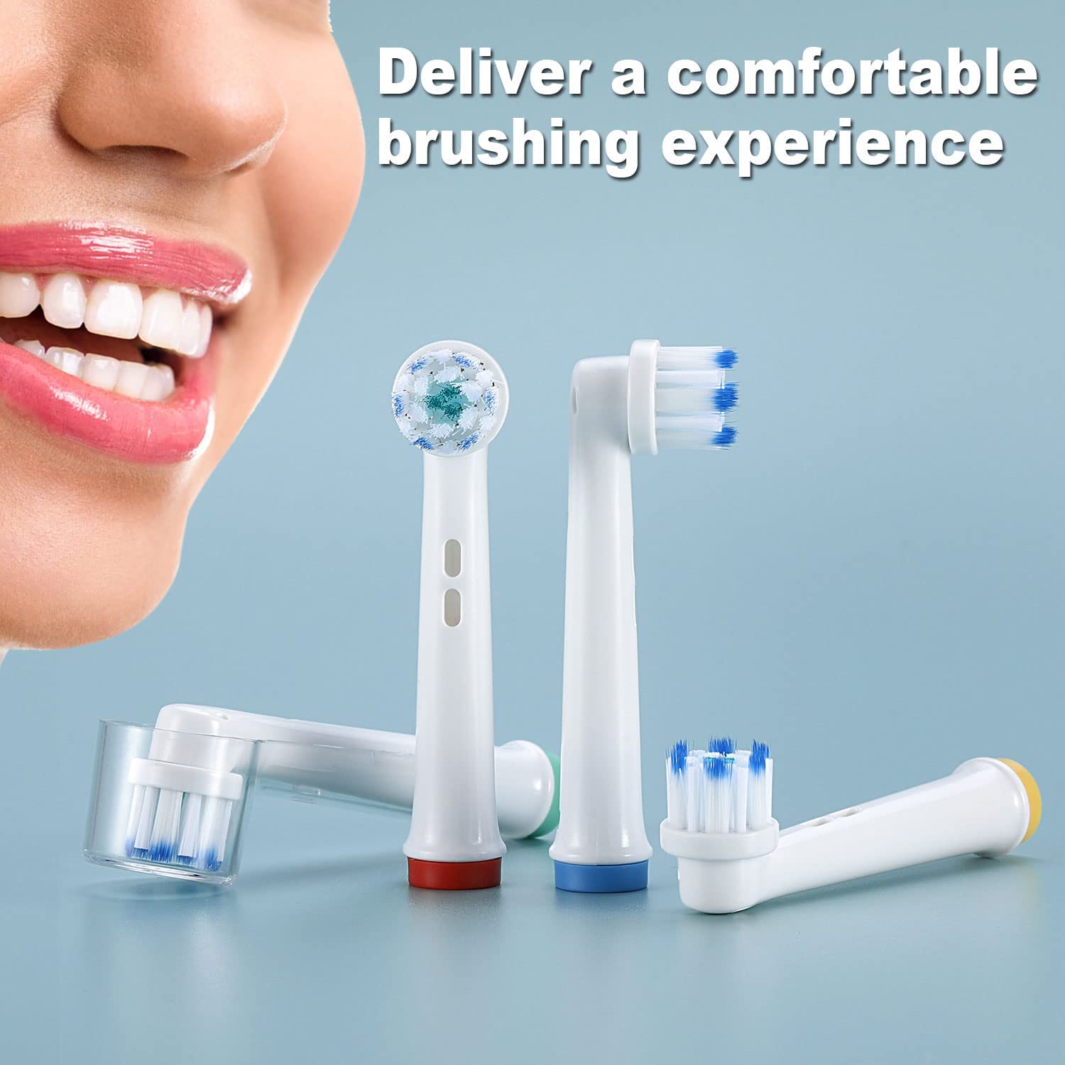 HOMMYARK Sensi Ultrathin Toothbrush Replacement Brush Heads 12 Pack for Oral B Braun Electric Toothbrush with 2 Pcs Brush Head Replacement Protection Covers