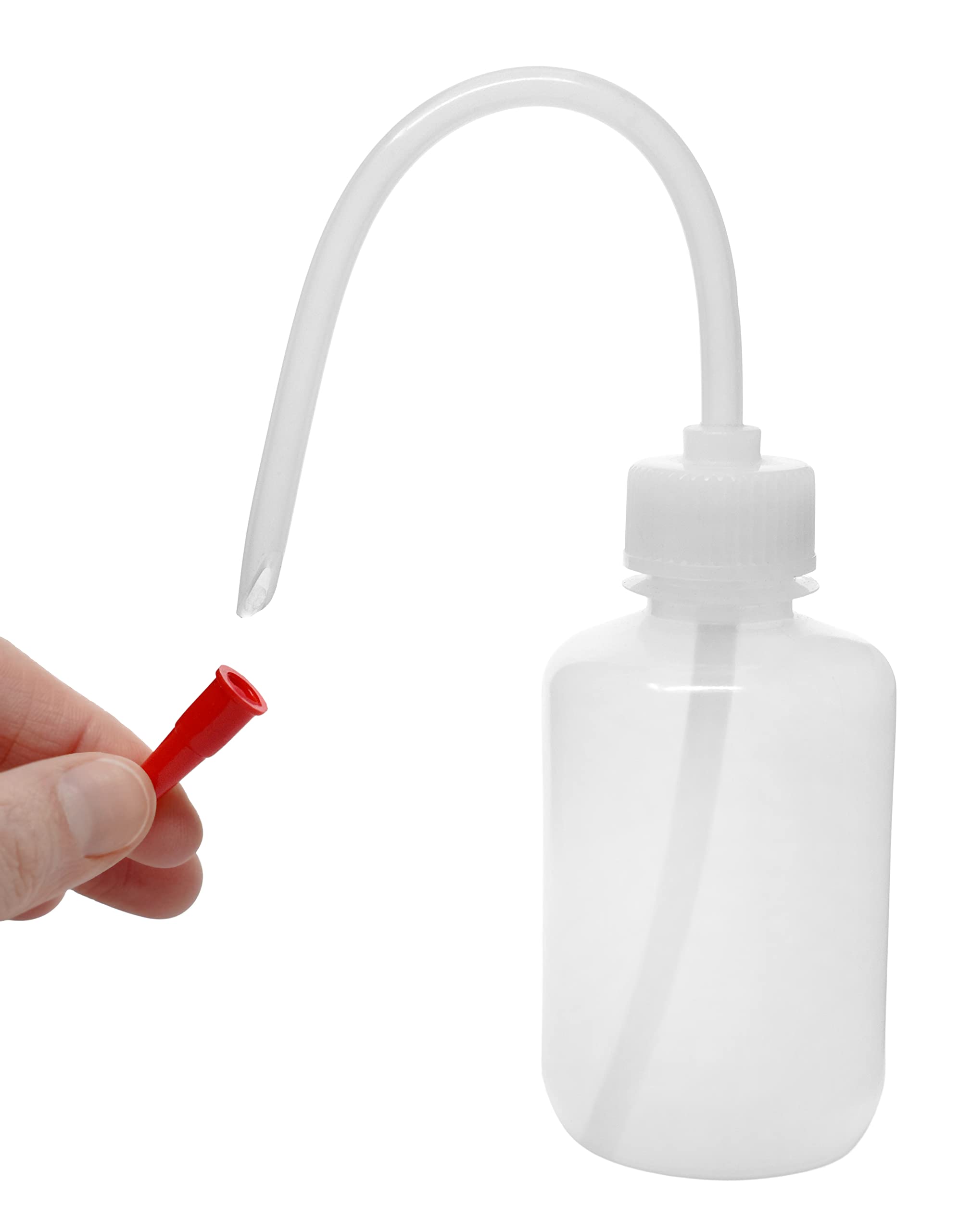 EISCO Wash Bottle, 250ml - Polyethylene - Translucent, Unbreakable - Screw Cap with Flexible Delivery Tube for Dispensing Liquid - Includes Tube Cap Labs