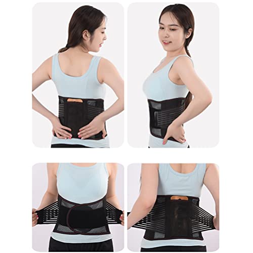DAPERCI Self-Heating Back Support Belt with 3 Removable Pads Lower Back Brace for Injury Prevention and Pain Relief Sciatica Spinal Stenosis Scoliosis Or Herniated Disc