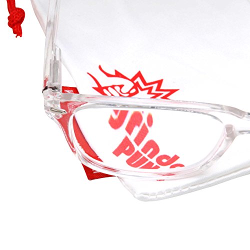 grinderPUNCH High Magnification Power Readers Slim Reading Glasses 4.00-6.00 Clear/4.00