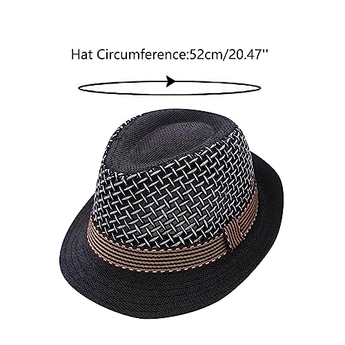 Boys Kids Winter Hat with Ear Toddler Boys Girls Sunscreen Hat Summer Bow Sun Hat Hat Braided Hat (Black, One Size)