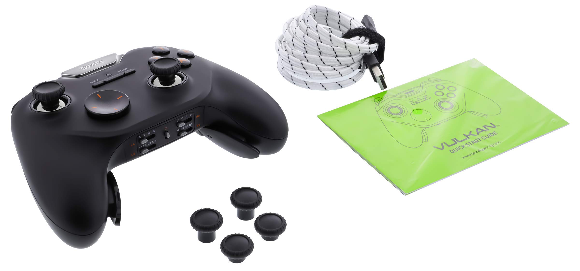 Bionik VULKAN Advanced Wireless Gaming Controller- For Windows PC, Android, Steam and VR Devices with Programmable Paddle Buttons- Dual Connectivity - Android