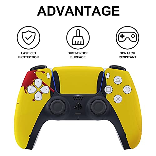 PlayStation 5 optical drive version sticker protective cover, Smiley Symbol with Blood ps5 controller protective shell (compatible with ps5 optical drive)
