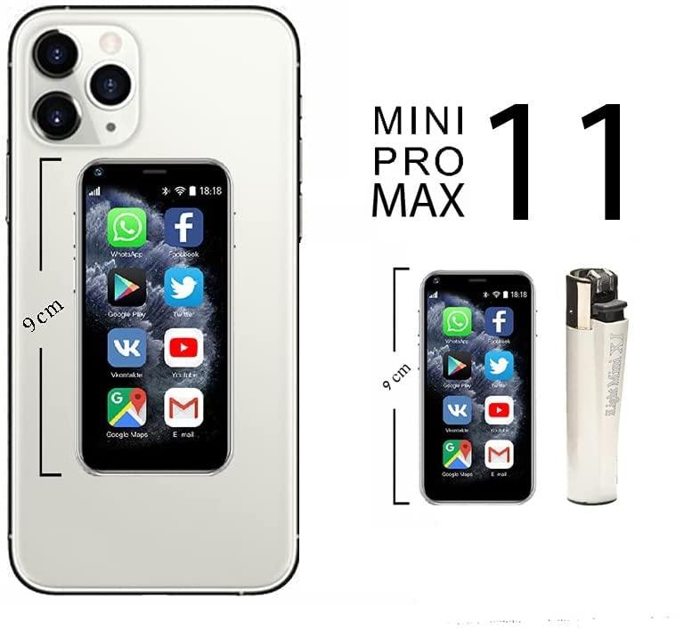 Mini Smartphone iLight 11 Pro Max The World's Smallest 11Pro Android Mobile Phone Super Small Micro 2.5" Touch Screen Global Unlocked Great for Kids 1GB RAM / 8GB ROM Tiny iPhone XI Pro Max Look Alike